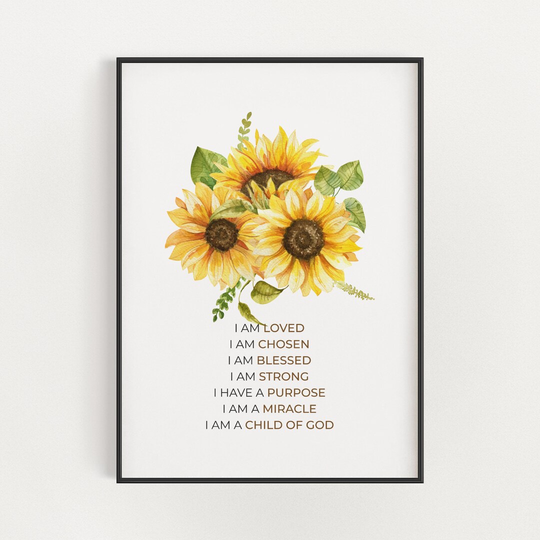 I Am a Child of God Christian Printable Affirmations Wall Art With ...