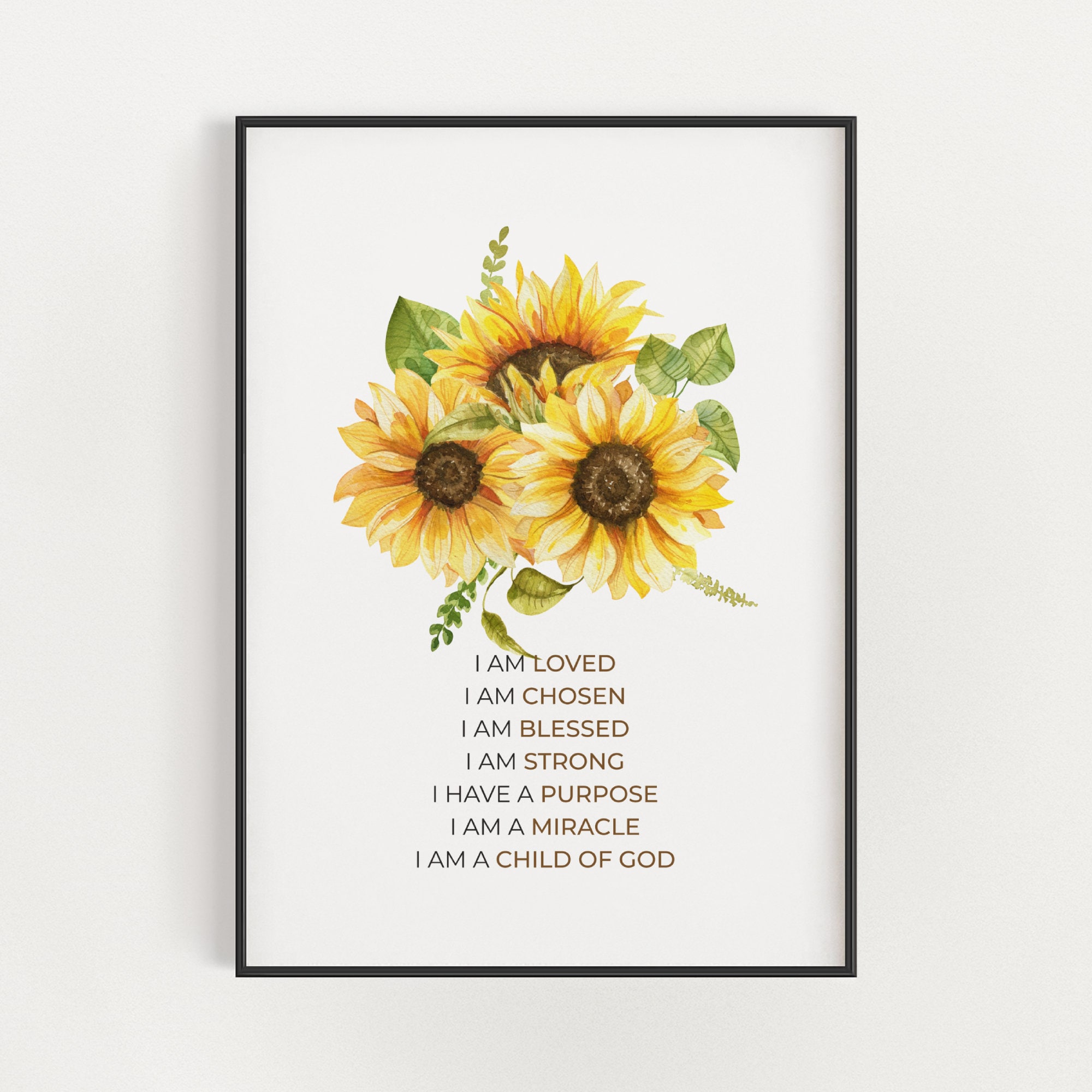 I Am a Child of God Christian Printable Affirmations Wall Art With ...