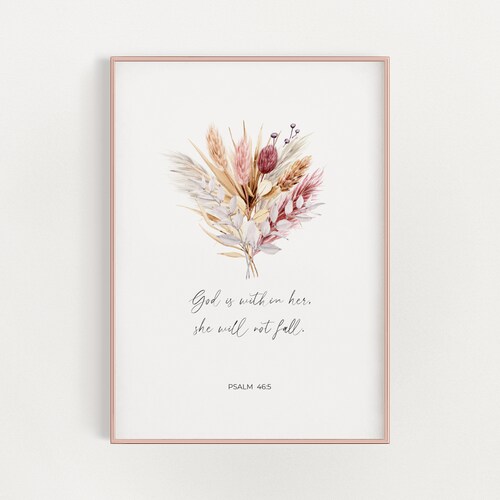 Psalm 46:5 Christian Boho Wall Art for Her Printable - Etsy