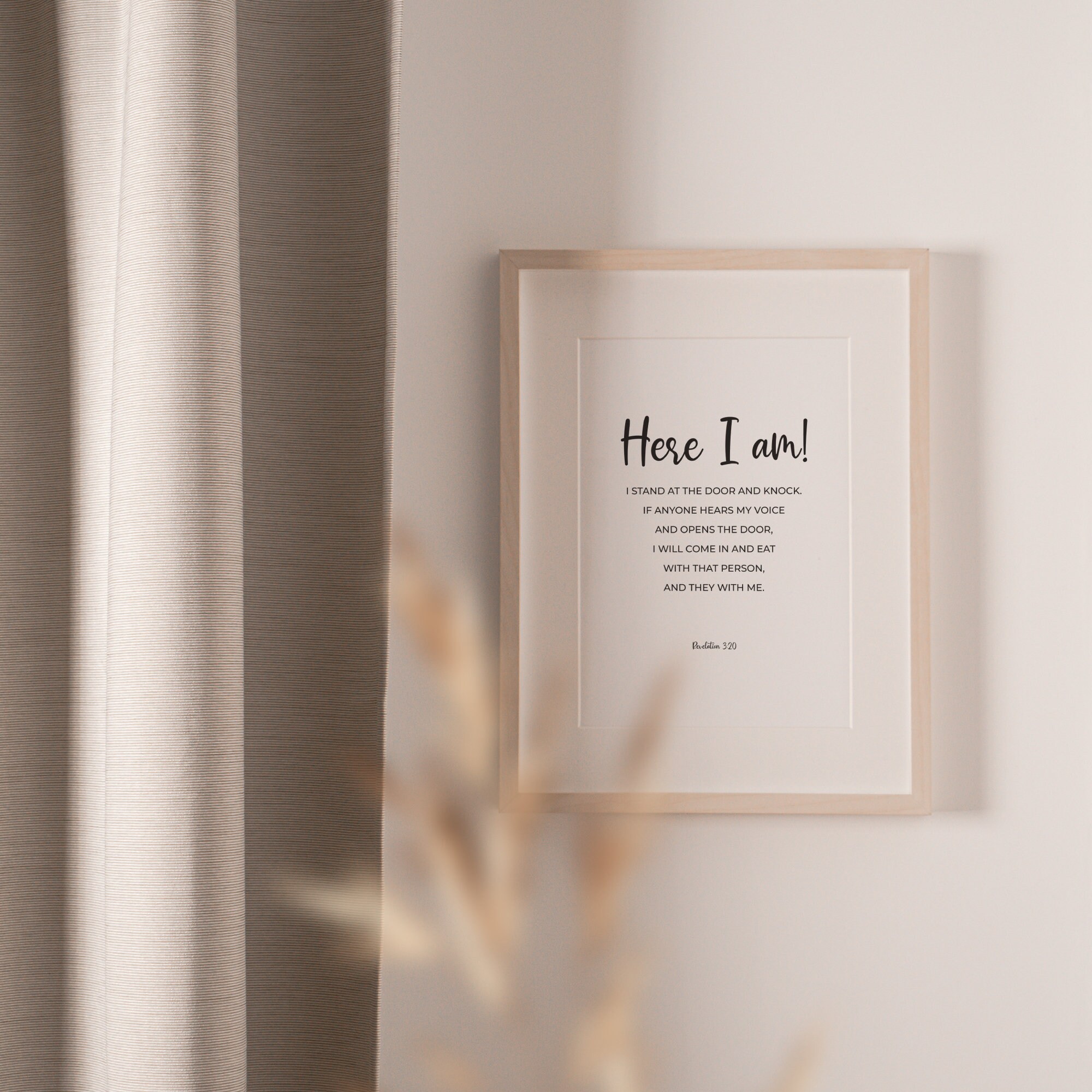 Revelation 3:20 I Stand at the Door and Knock Minimalist | Etsy
