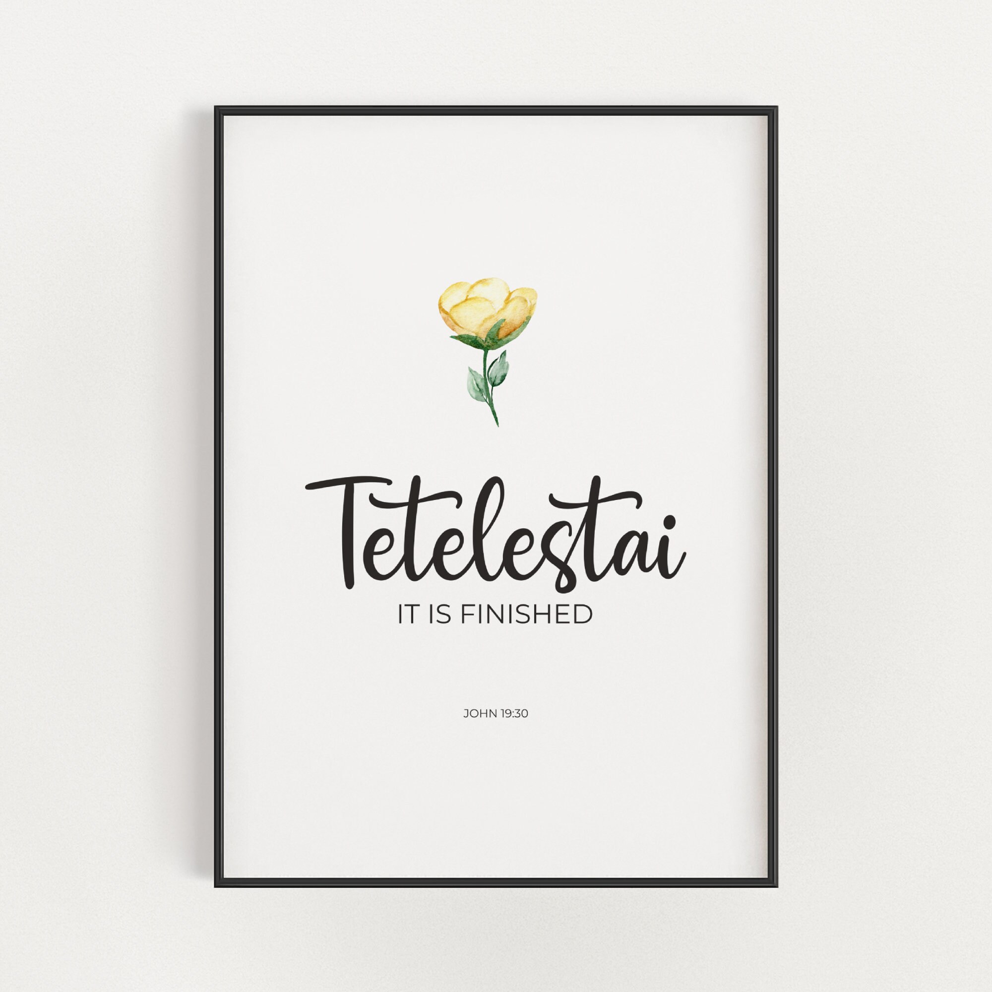 Printable Easter Cross Bible Verse Wall Art, John 19:30 Tetelestai It ...