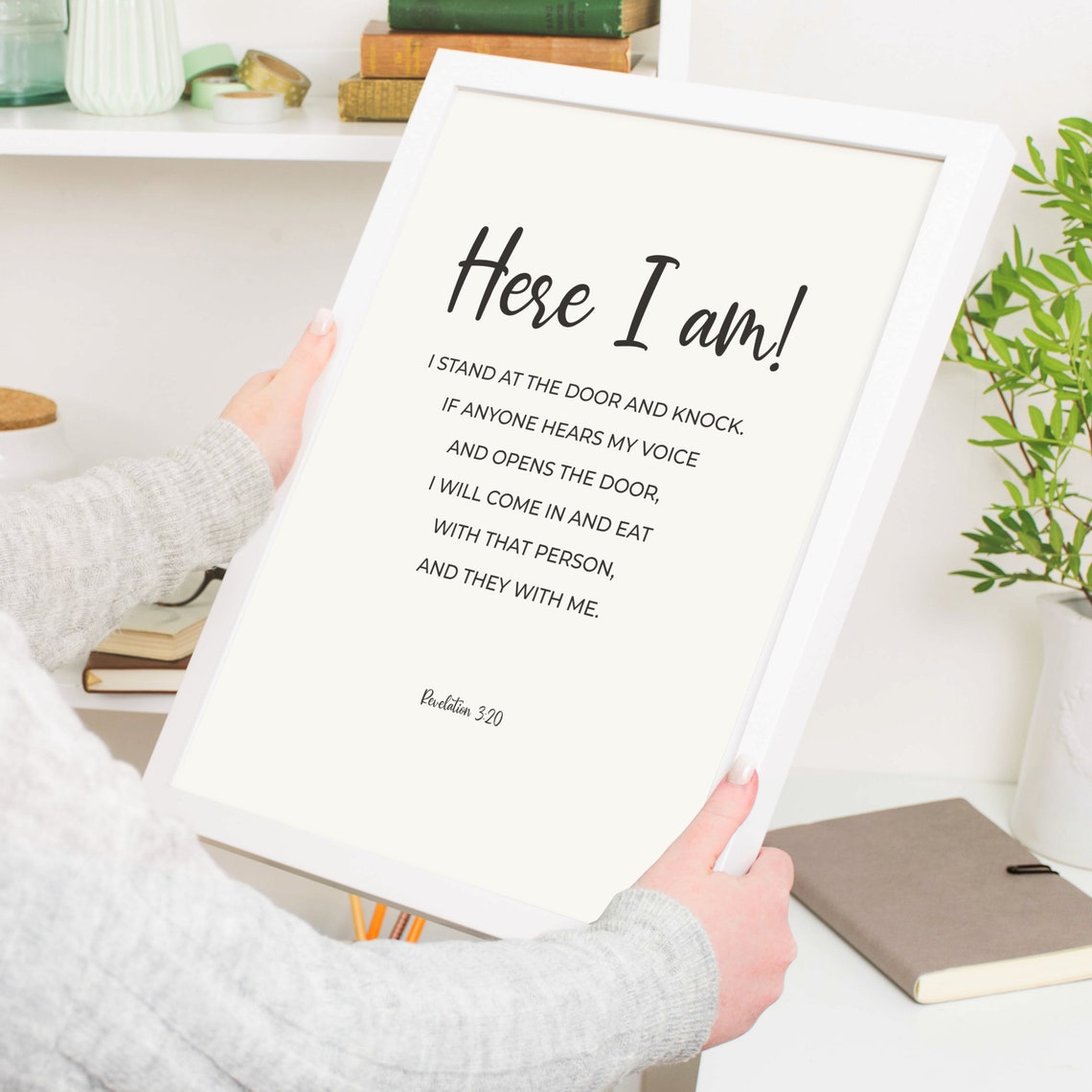Revelation 3:20 I Stand at the Door and Knock Minimalist | Etsy