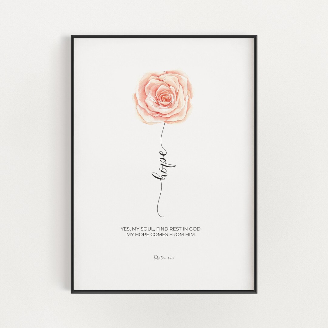 Psalm 62:5 Yes My Soul Find Rest in God Minimalist Christian Wall Art ...