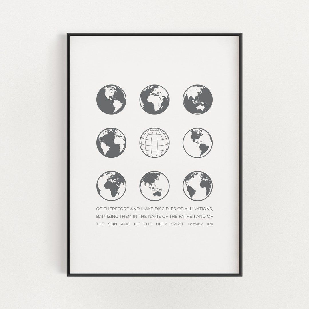 Matthew 28:19 Printable Bible Verse Wall Art, the Great Commission Wall ...