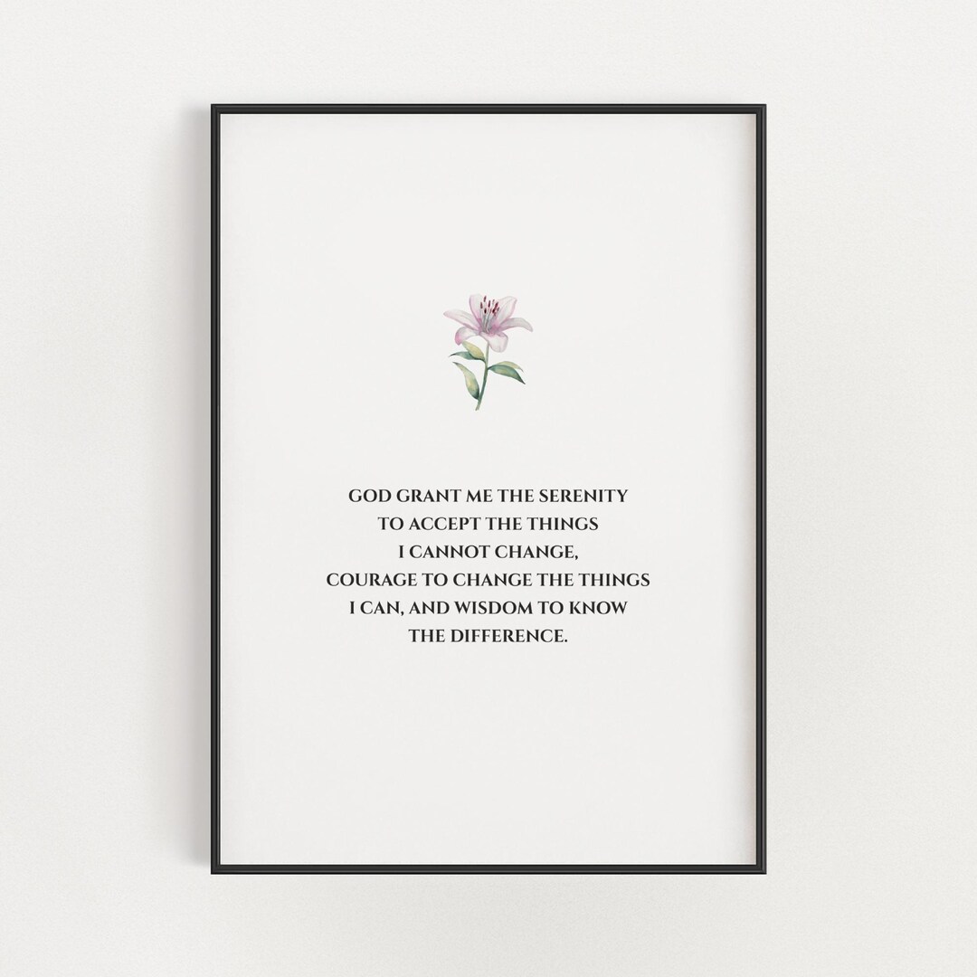 Serenity Prayer Printable Wall Art, Short Version Serenity Poem ...
