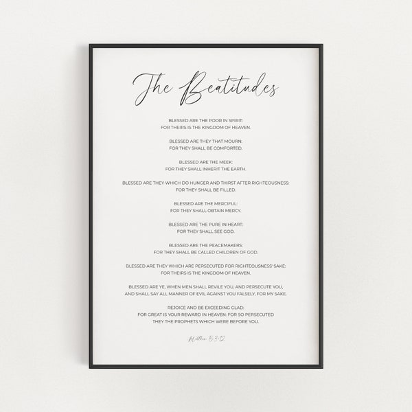 Matthew 5 Beatitudes Wall Art - Etsy