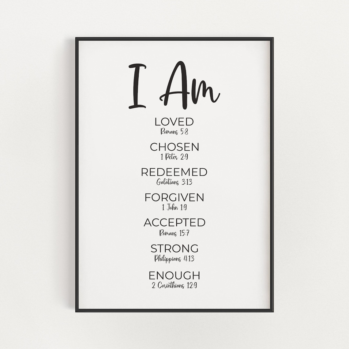 I Am Bible Verse Affirmations Printable Wall Art Positive - Etsy