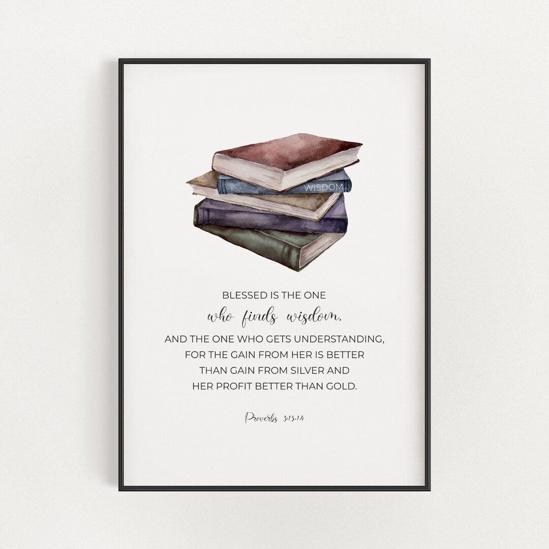 Proverbs 3:13-14 Bible Verse Printable Wall Art, Modern Wisdom ...