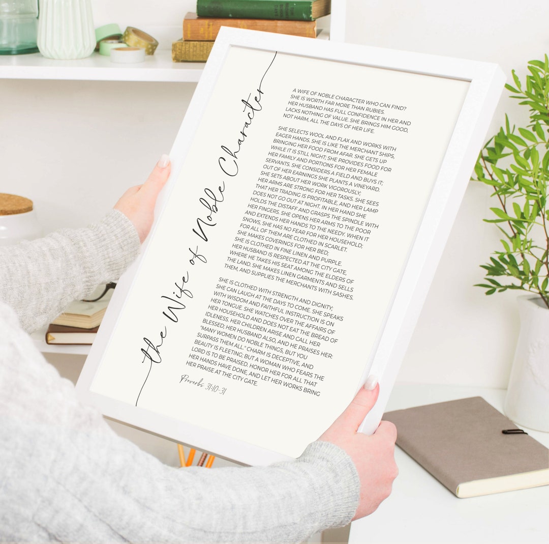 Proverbs 31:10-31 Printable Scripture Wall Art, A Wife of Noble ...