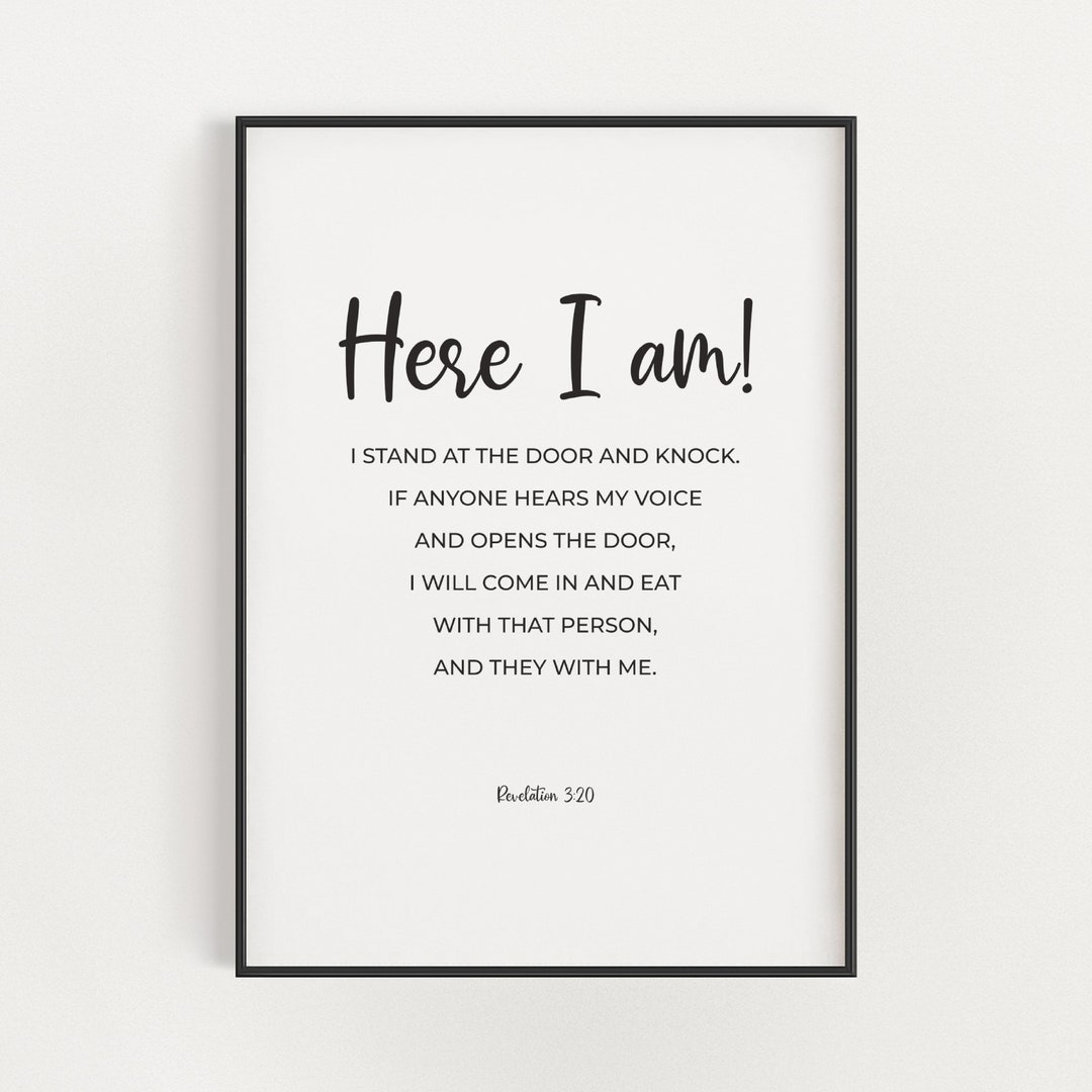 Revelation 3:20 I Stand at the Door and Knock Minimalist Scripture ...