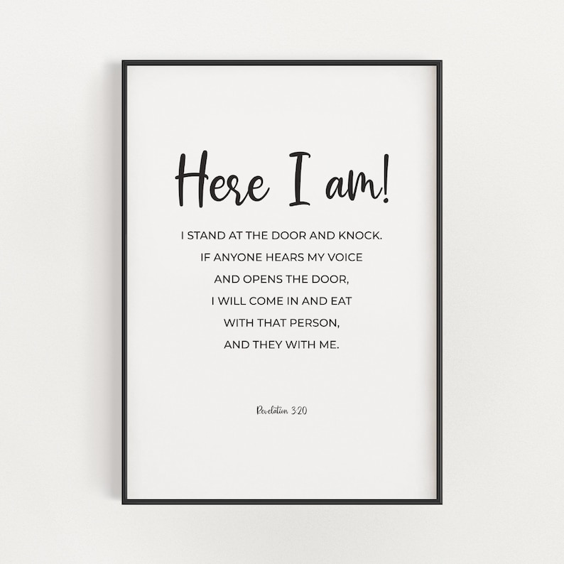 Revelation 3:20 I Stand at the Door and Knock Minimalist | Etsy