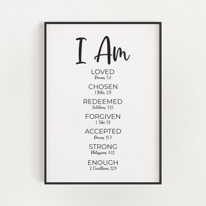 Set of 2 Printable Modern Minimalist Christian Bible Verse Affirmations ...
