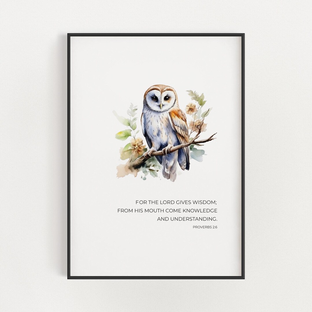 Proverbs 2:6 Printable Bible Verse Wall Art, Christian Scripture ...