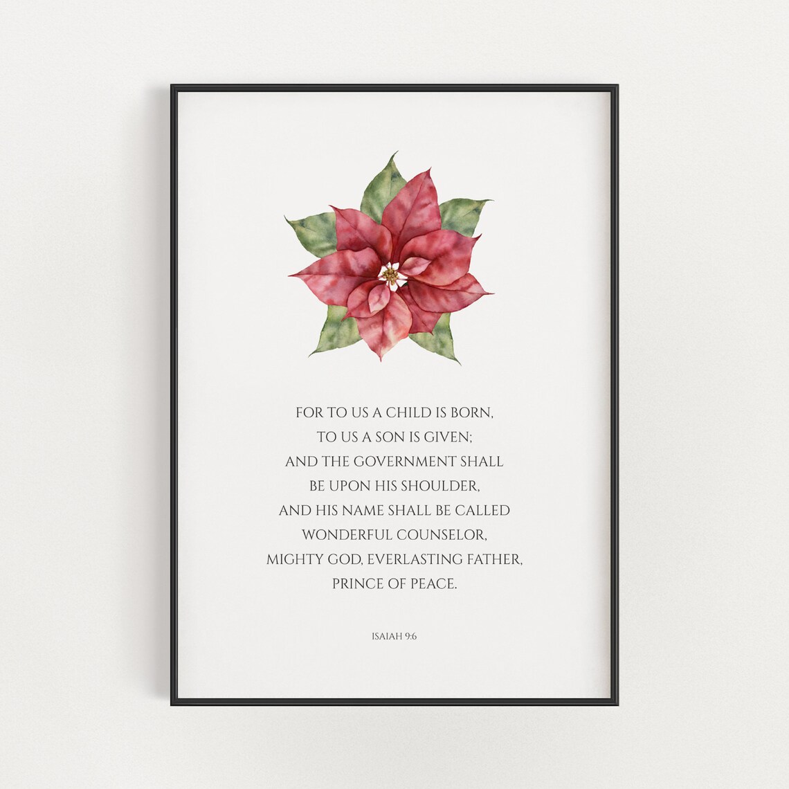 Jesaja 9: 6 For To Us a Child is Born Floral Christian Christmas Bibel ...