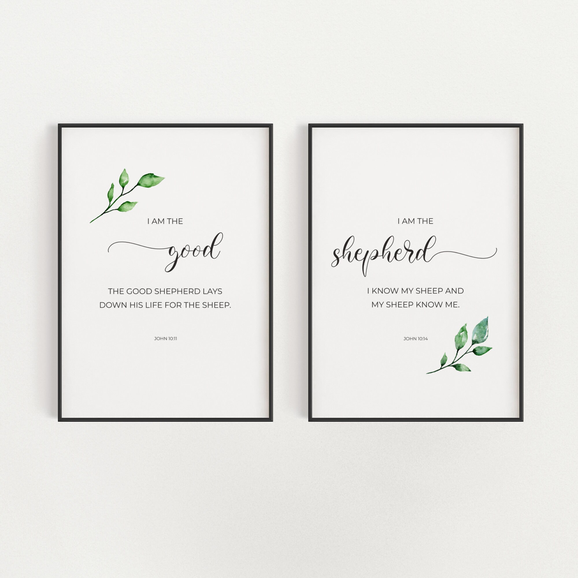 John 10:11 I Am the Good Shepherd Set of 2 Christian Easter Scripture ...
