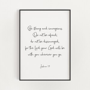 Joshua 1:9 Be Strong and Courageous Christian Nursery Scripture ...