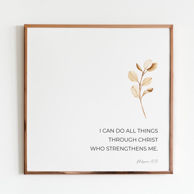 Philippians 4:13 Printable Bible Verse Digital Download Print, I Can Do ...