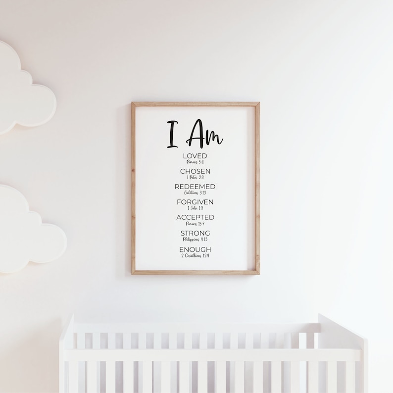 I Am Bible Verse Affirmations Printable Wall Art Positive - Etsy