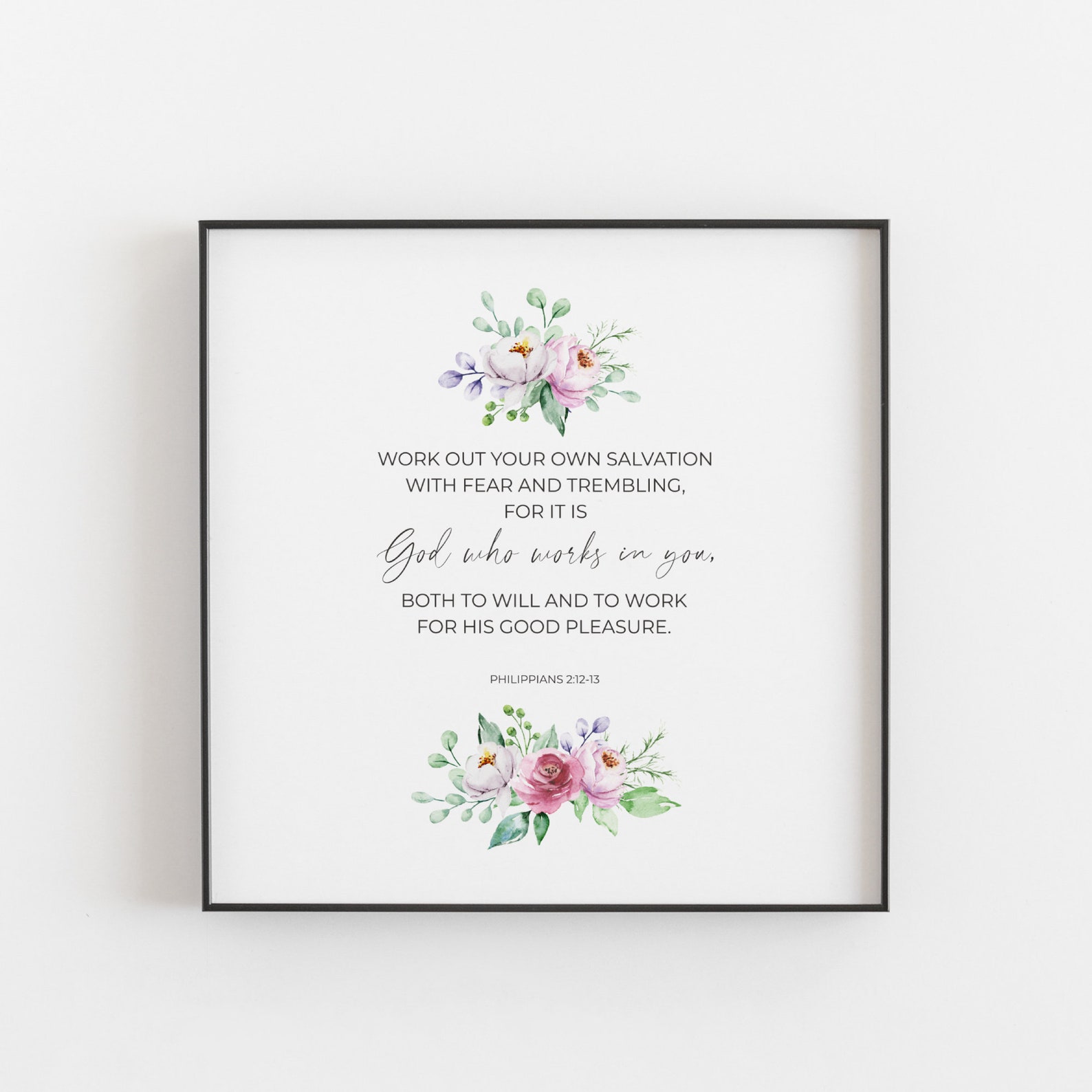 Philippians 2:12-13 Work Out Your Own Salvation Watercolor - Etsy UK