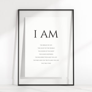 Seven Names of Jesus Bible Verse Wall Art Printable, I Am Scripture ...