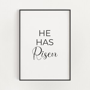 Matthew 28:6 He Has Risen Set of 3 Minimalist Christian Easter ...