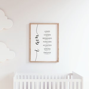 Modern Printable Bible Verse Affirmations Wall Art, Minimalist ...