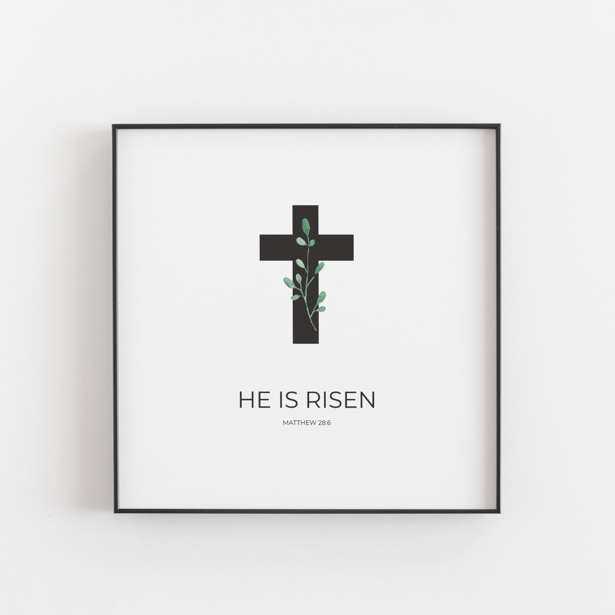 Matthew 28:6 He is Risen Easter Printable Bible Verse Wall Art With ...