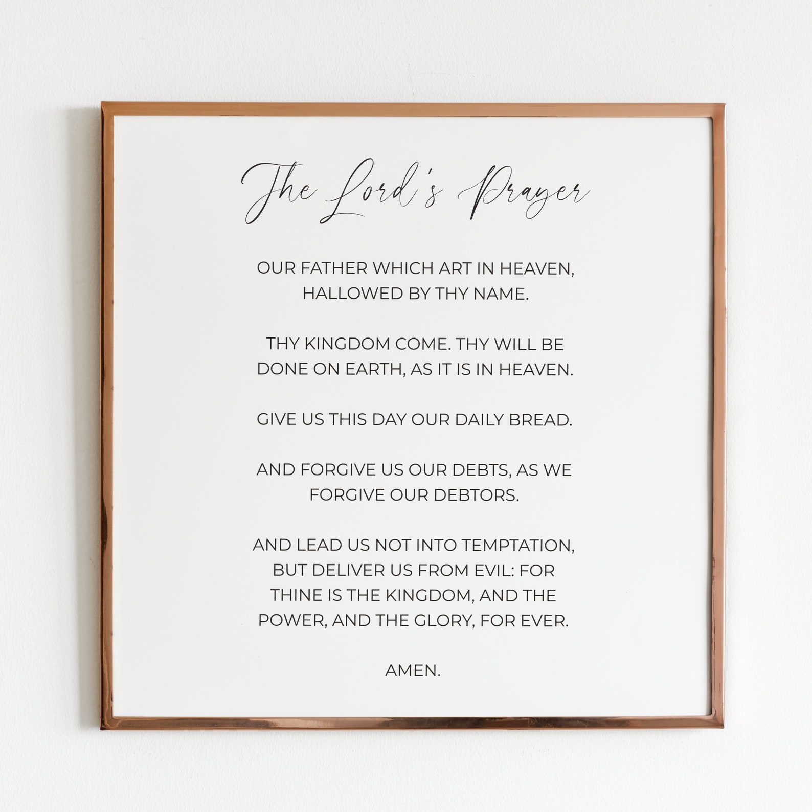 The Lord's Prayer KJV Bible Verse Printable Minimalist - Etsy UK