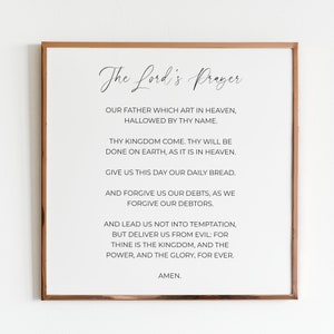 The Lord's Prayer KJV Bible Verse Printable Our Father | Etsy