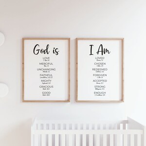 Set of 2 Printable Modern Minimalist Christian Bible Verse Affirmations ...