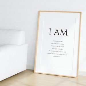 Seven Names of Jesus Bible Verse Wall Art Printable, I Am Scripture ...