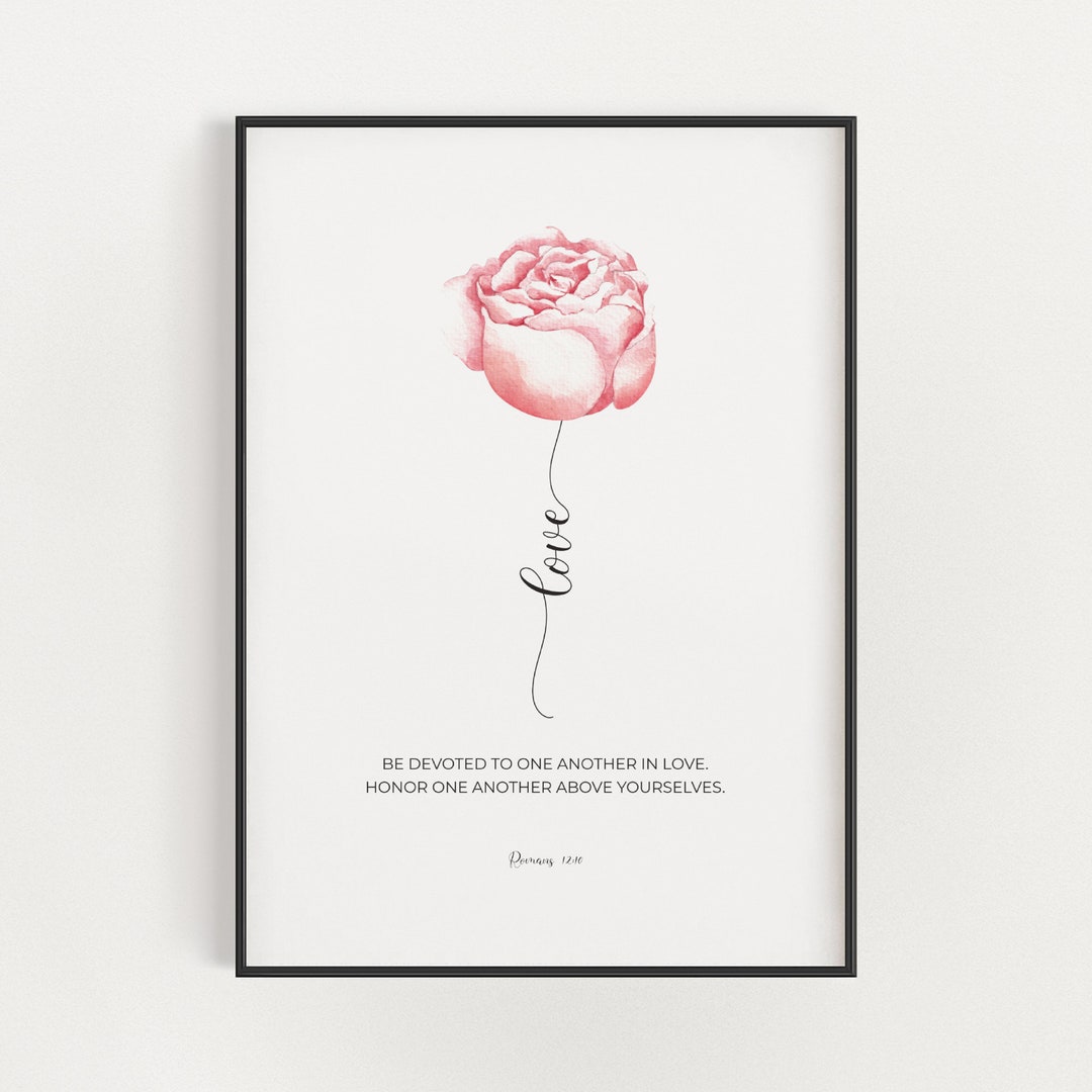 Romans 12:10 Be Devoted to One Another in Love Floral Christian Wedding ...