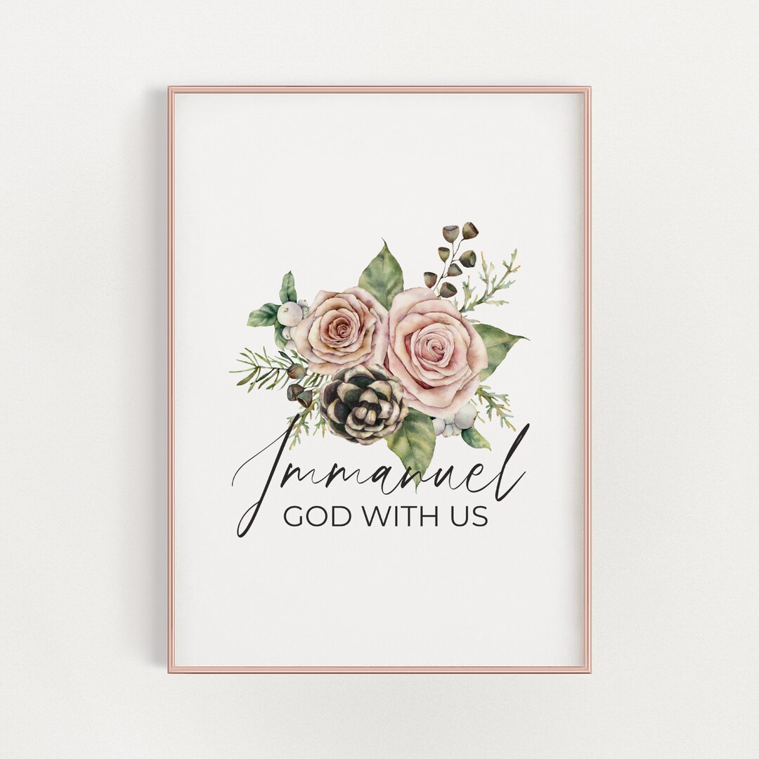 Immanuel God With Us Christian Christmas Scripture Printable Wall Art ...