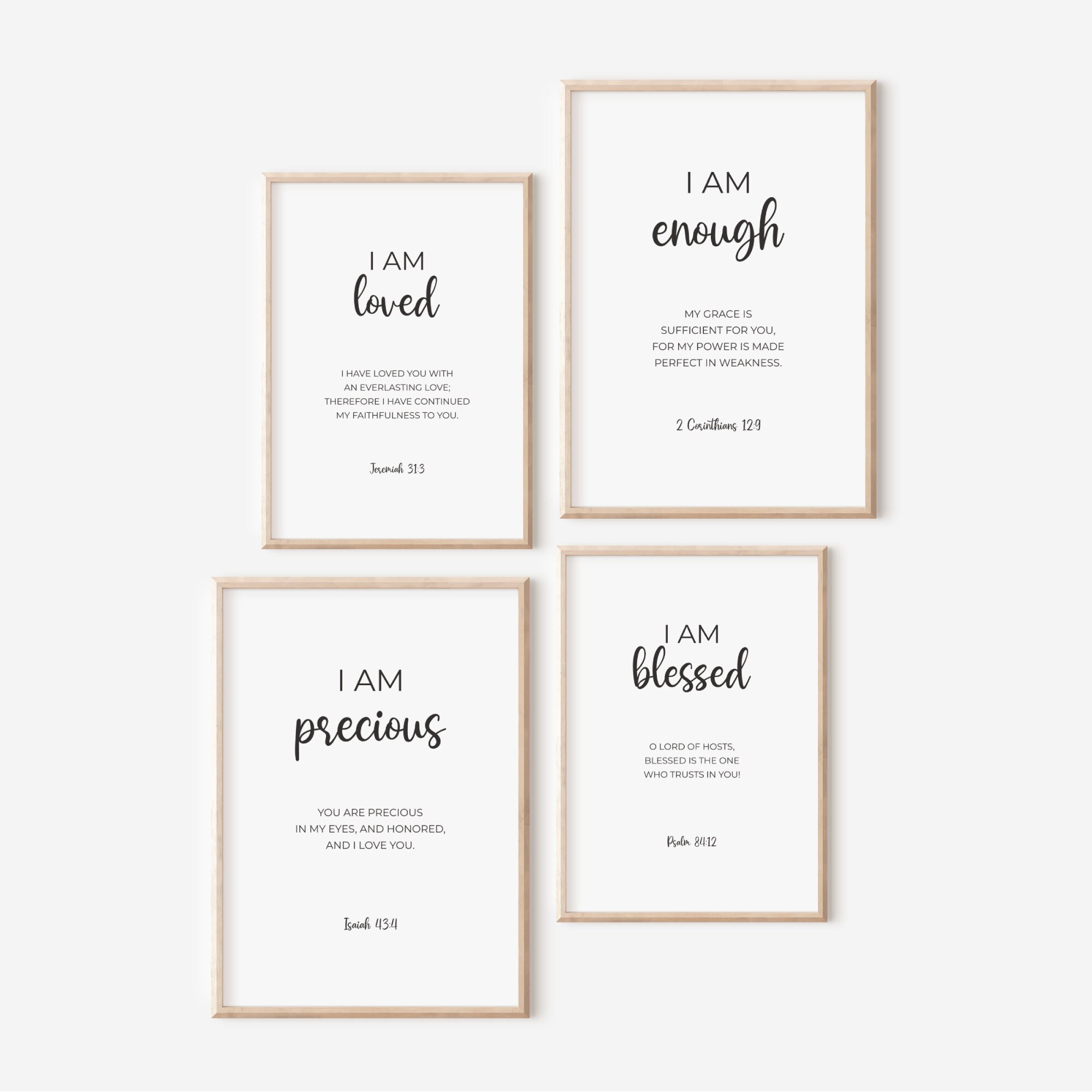 Printable Christian Affirmations for Kids Set of 4 Nursery - Etsy UK