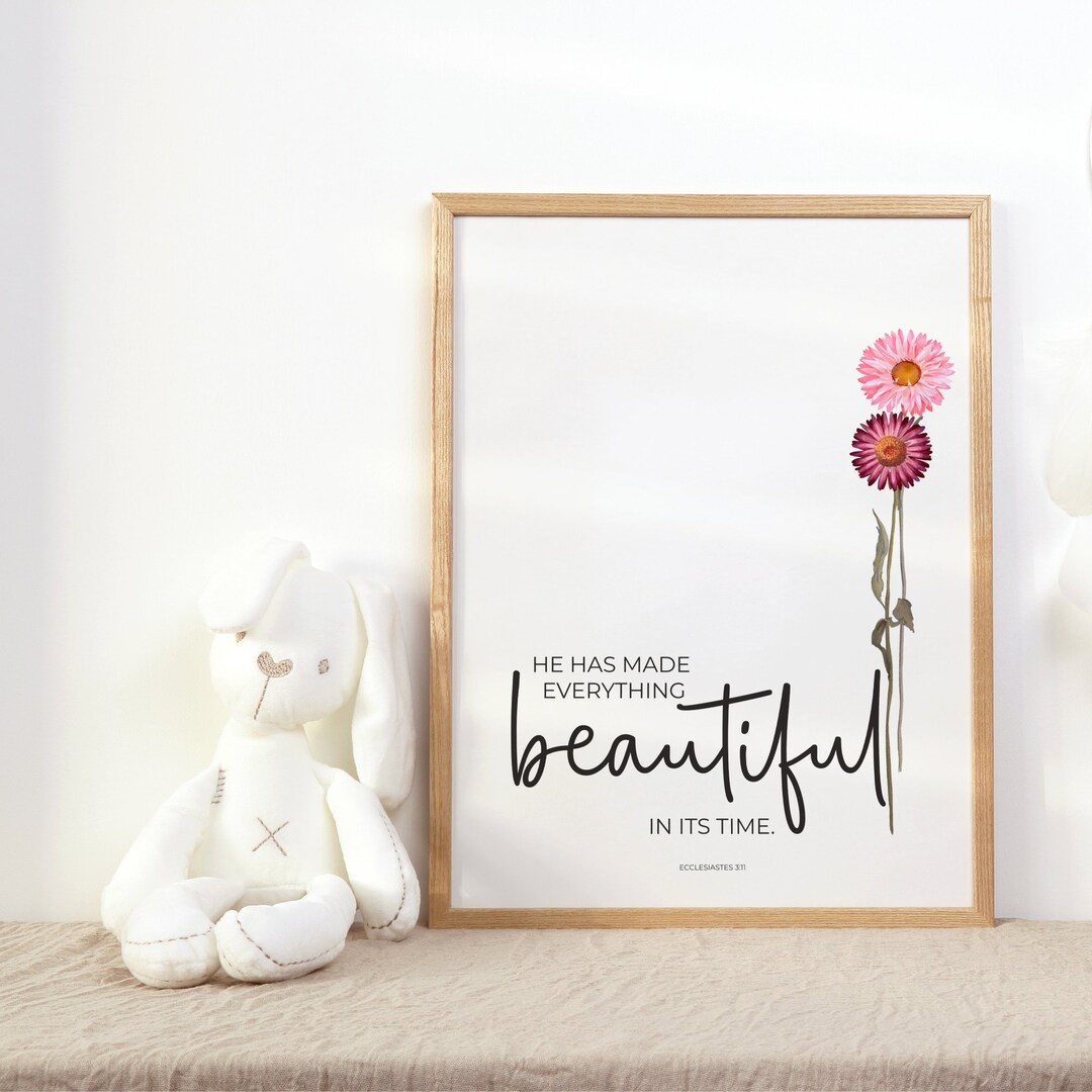 Prediger 3:11 Er hat alles schön in seiner Zeit gemacht, Boho Floral ...