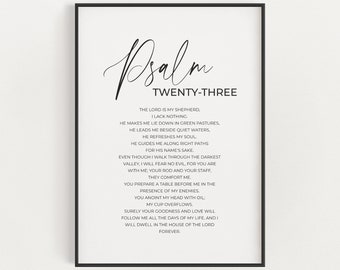 Psalm 23 Bible Verse Printable Wall Art the Lord is My - Etsy