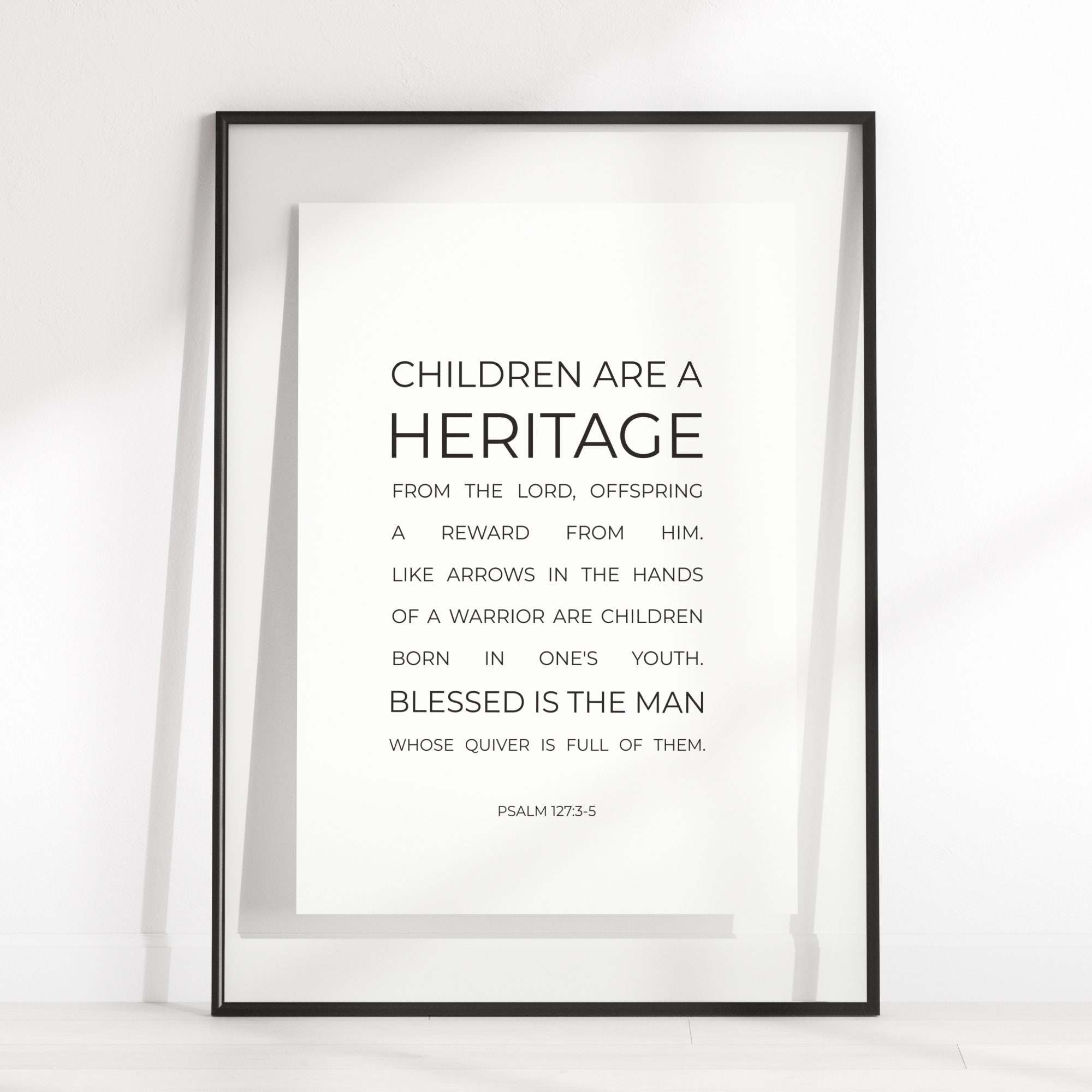 Psalm 127:3-5 Printable Bible Verse Wall Art Christian - Etsy Canada
