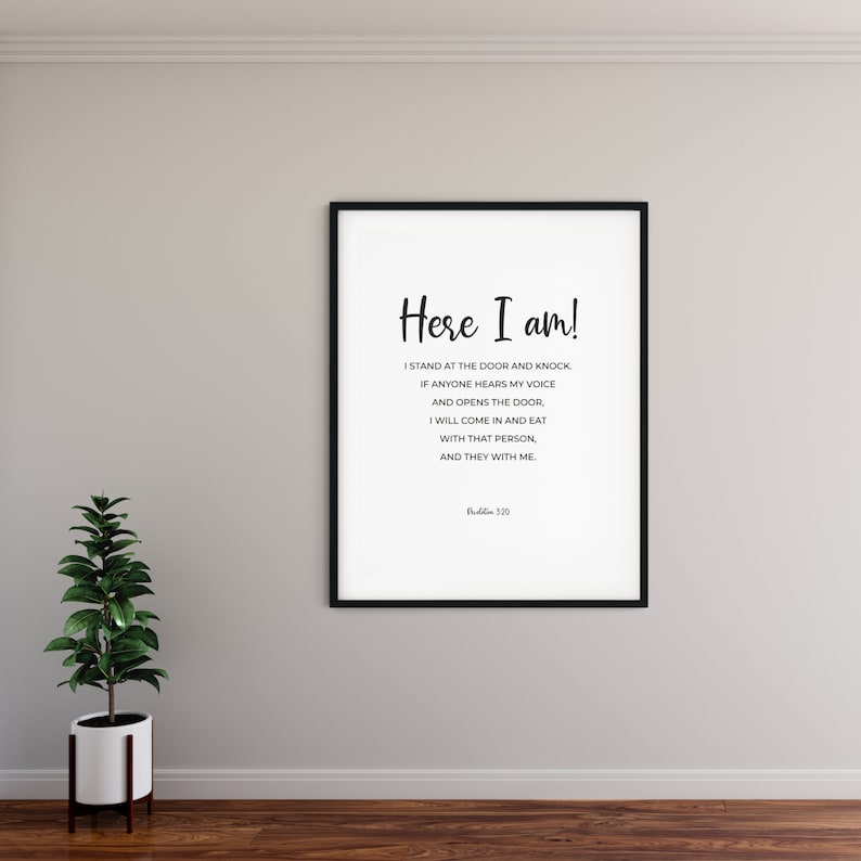 Revelation 3:20 I Stand at the Door and Knock Minimalist Scripture ...