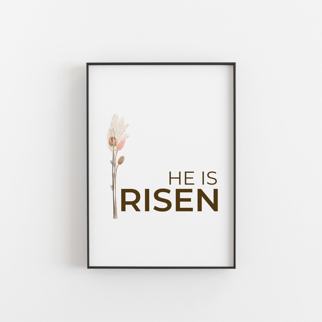 He is Risen Scripture Printable, Matthew 28:6 Bible Verse Art, Easter ...