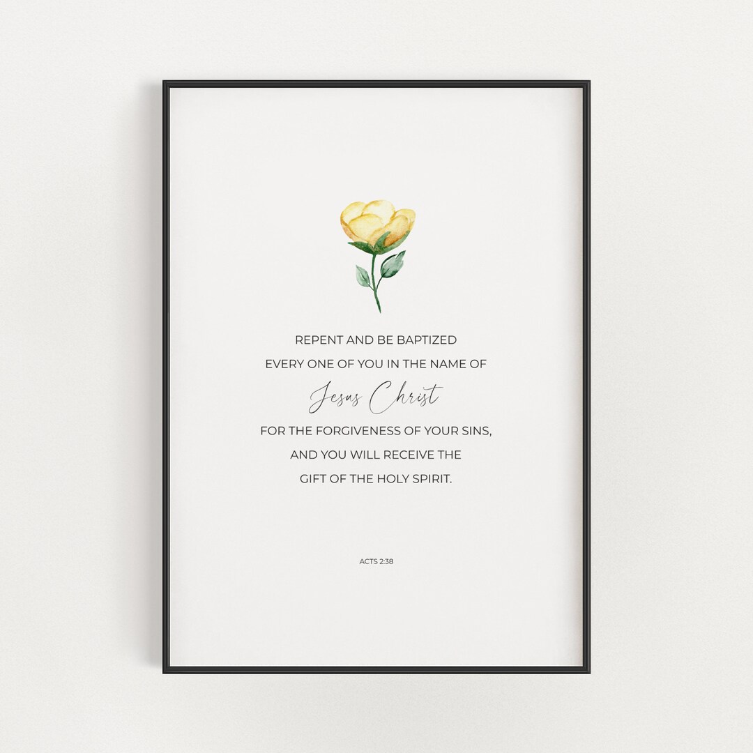 Acts 2:38 Repent and Be Baptized ESV Bible Verse Printable - Etsy