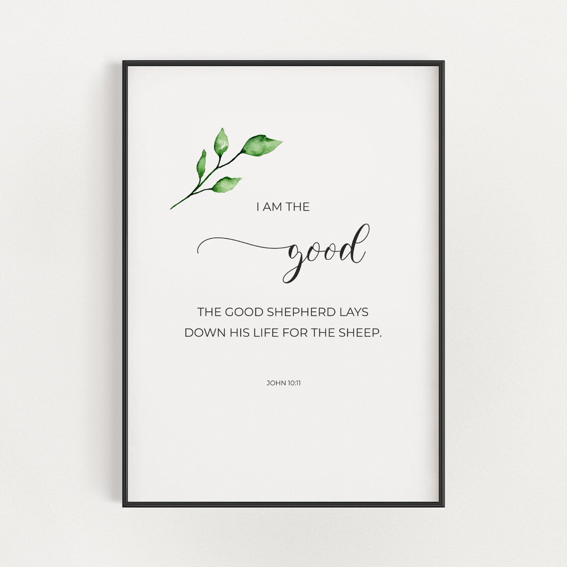 John 10:11 I Am the Good Shepherd Set of 2 Christian Easter Scripture ...