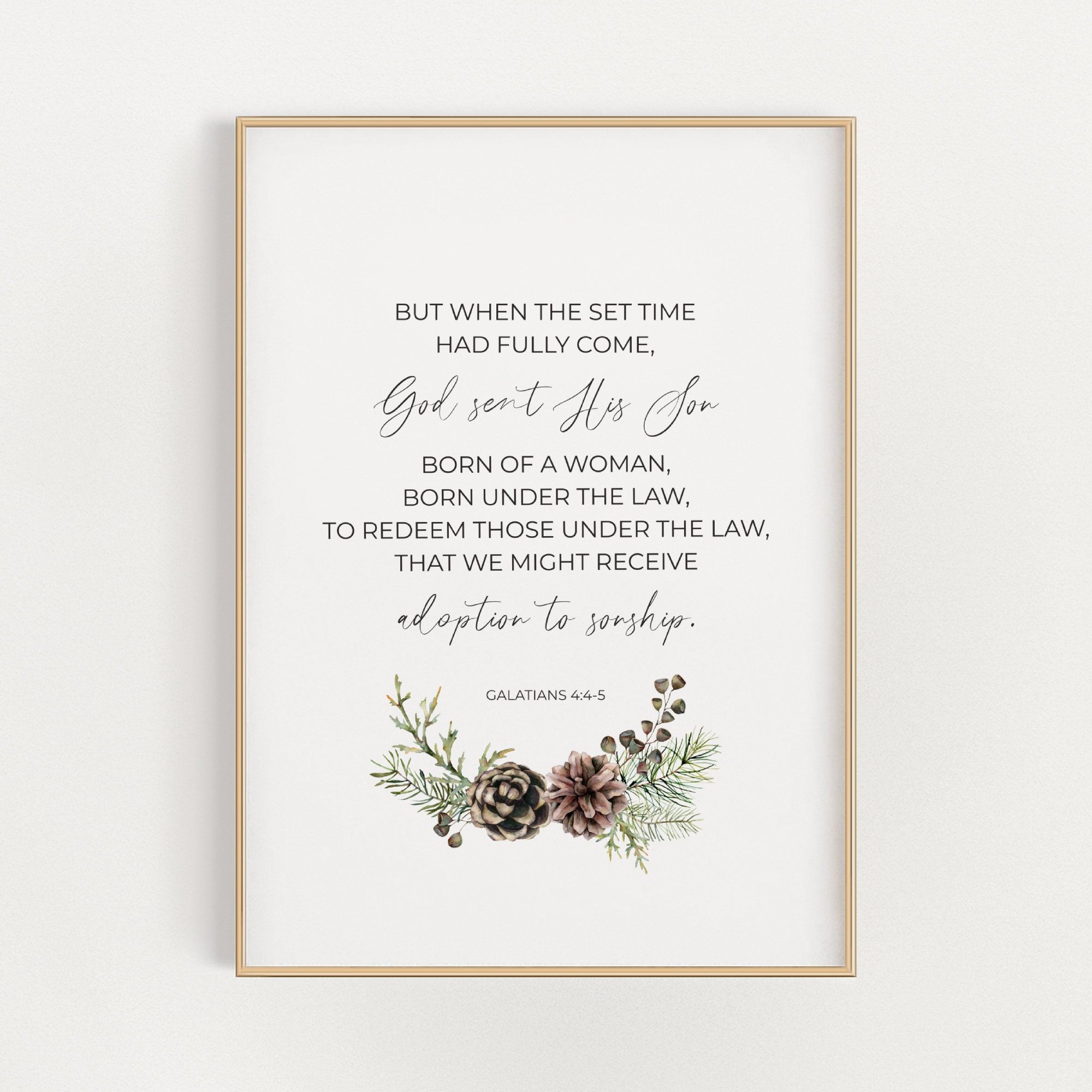 Galatians 4:4-5 Christmas Scripture Printable Wall Art With - Etsy UK
