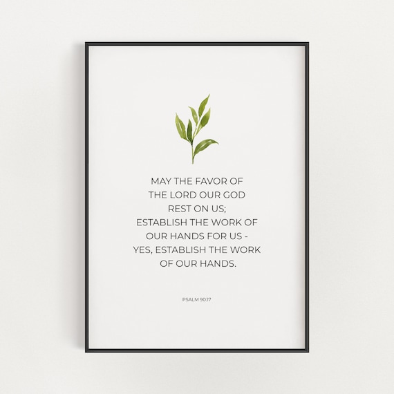 Psalm 90:17 Christian Office Printable Wall Art Religious - Etsy Australia