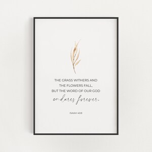Isaiah 40:8 the Grass Withers and the Flowers Fall Scripture Printable ...