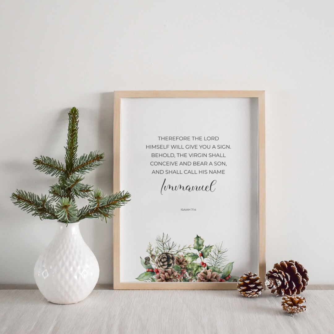 Isaiah 7:14 Call Him Immanuel Bible Verse Digital Download, Christian ...
