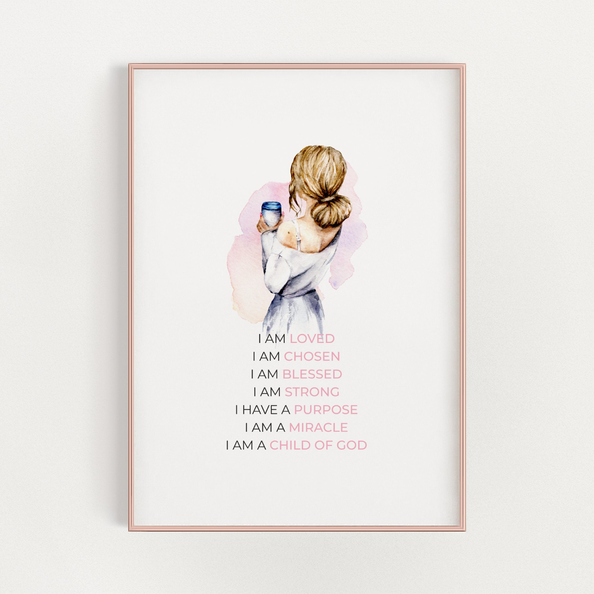 Christian Printable Affirmations Wall Art Digital Download, Aesthetic ...