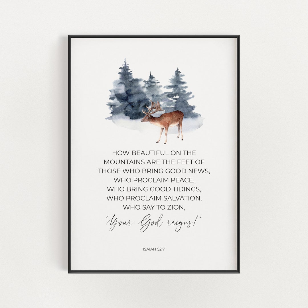 Isaiah 52:7 How Beautiful on the Mountains Christmas Scripture ...