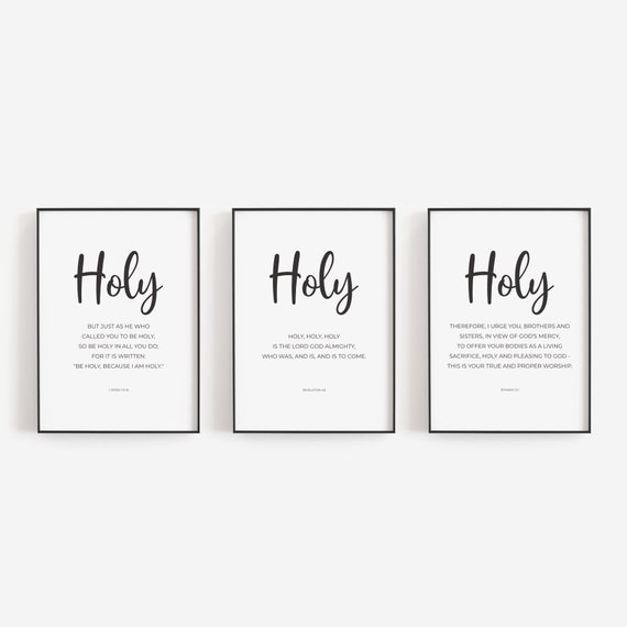 Holy Holy Holy Set of 3 Bible Verse Printable Wall Art - Etsy