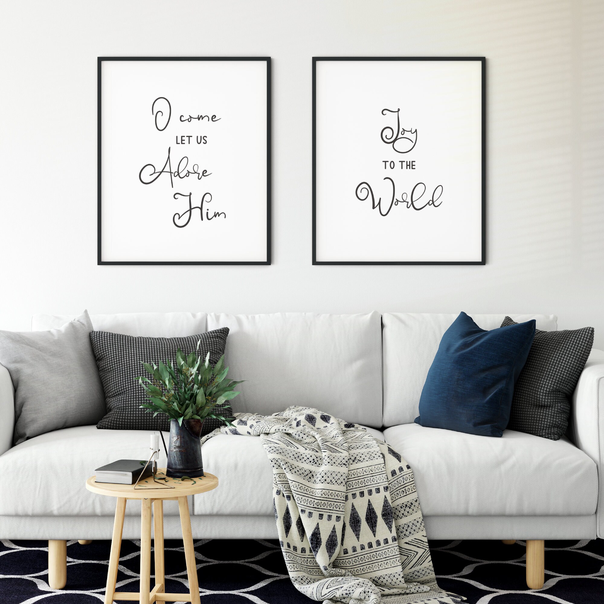 Set of 4 Printable Christmas Carol Wall Art Silent Night Joy - Etsy UK