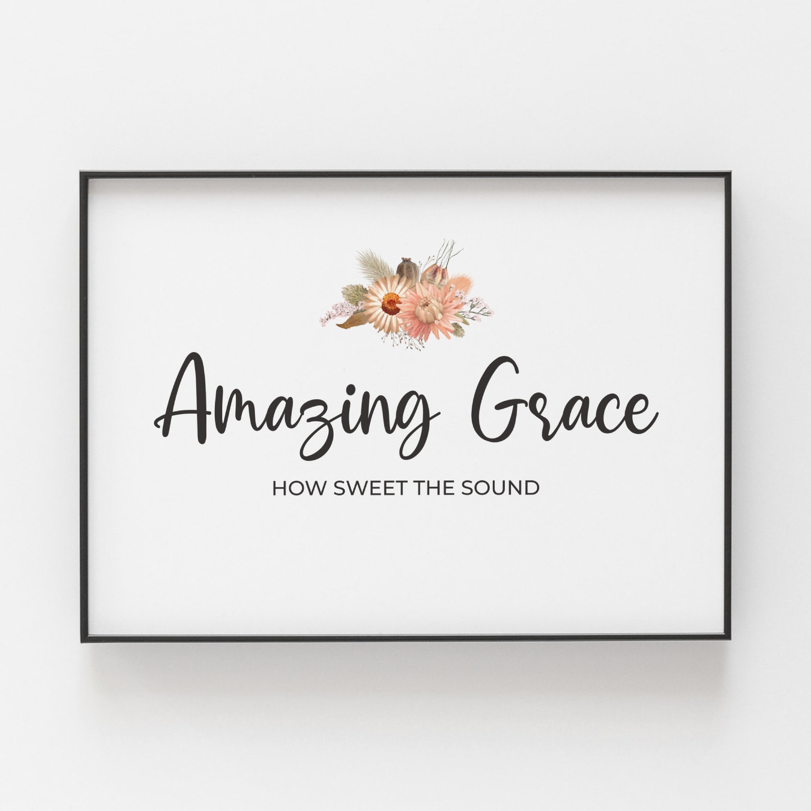 Amazing Grace Wall Art Christian Song Lyrics Art Printable | Etsy